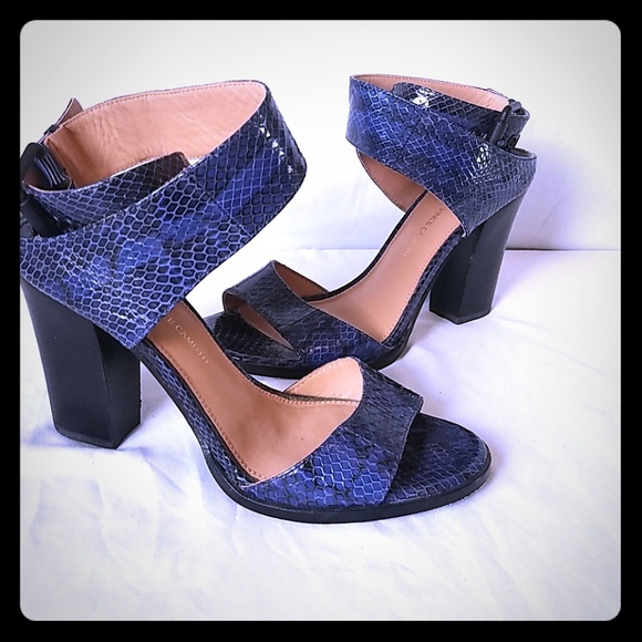 Vince Camuto | Shoes | Vince Camuto Blue Snake Print Heels | Poshmark